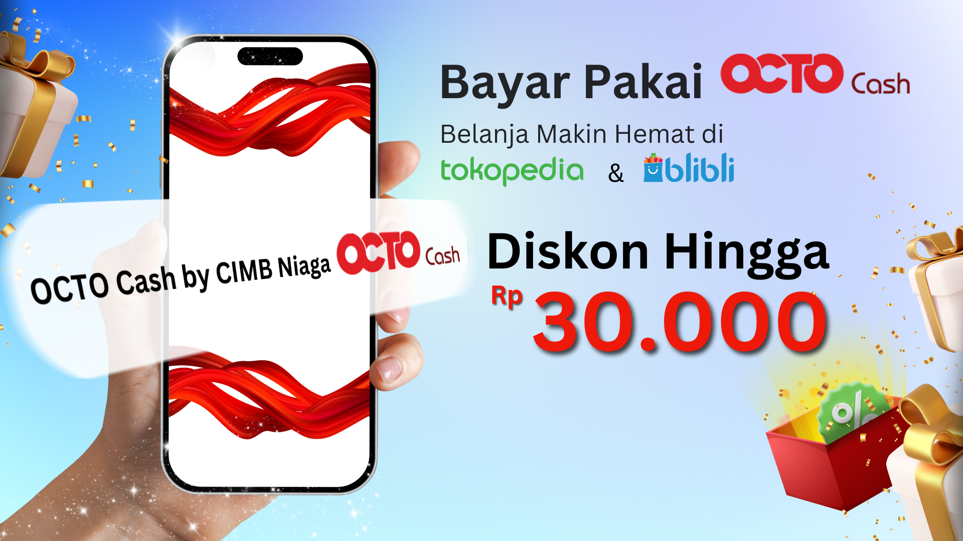 Promo OCTO Cash Tokopedia dan Blibli – Prismalink Payment Gateway Indonesia
